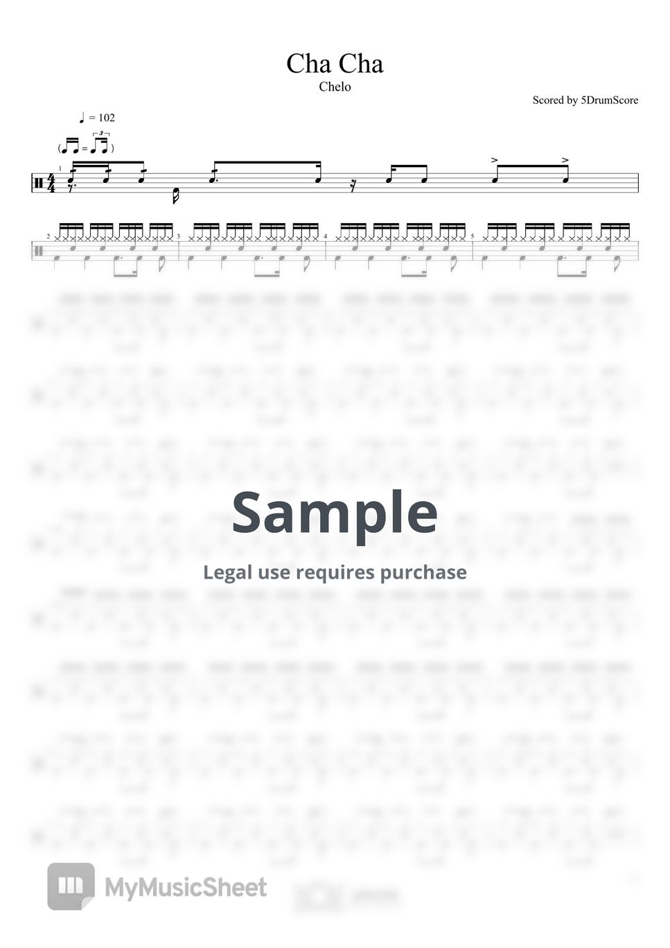 Chelo - Cha Cha 악보 by 5DrumScore