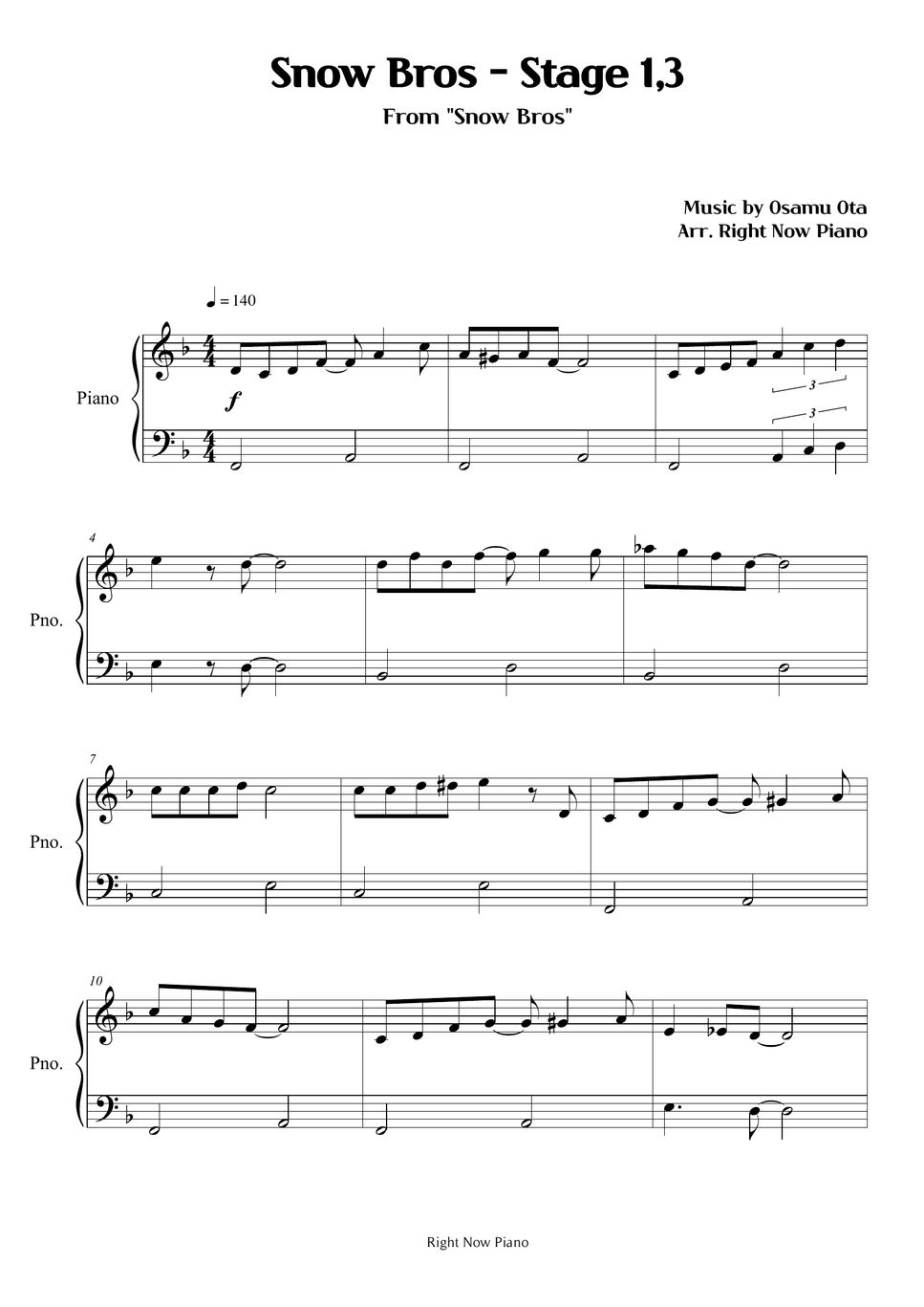 Snow Bros - Snow Bros - Stage 1,3 Hoja by Right Now Piano
