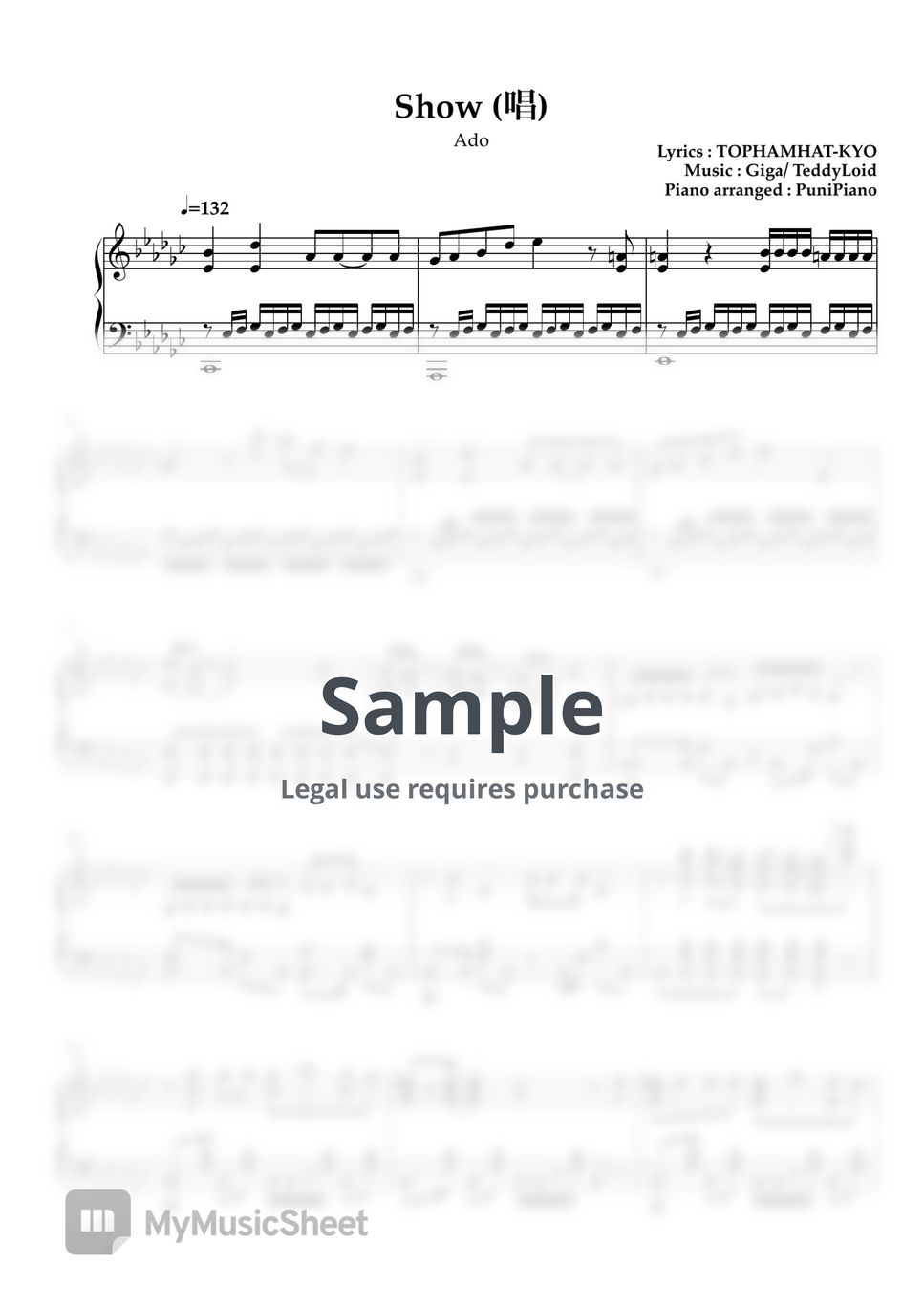 Ado - Show Sheets by PuniPiano