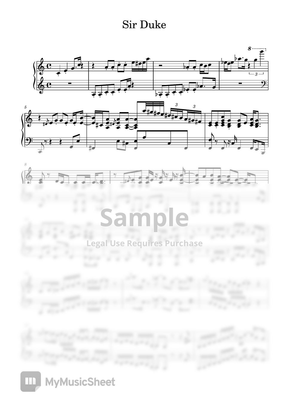 Stevie Wonder - Sir Duke Sheets by Dflat