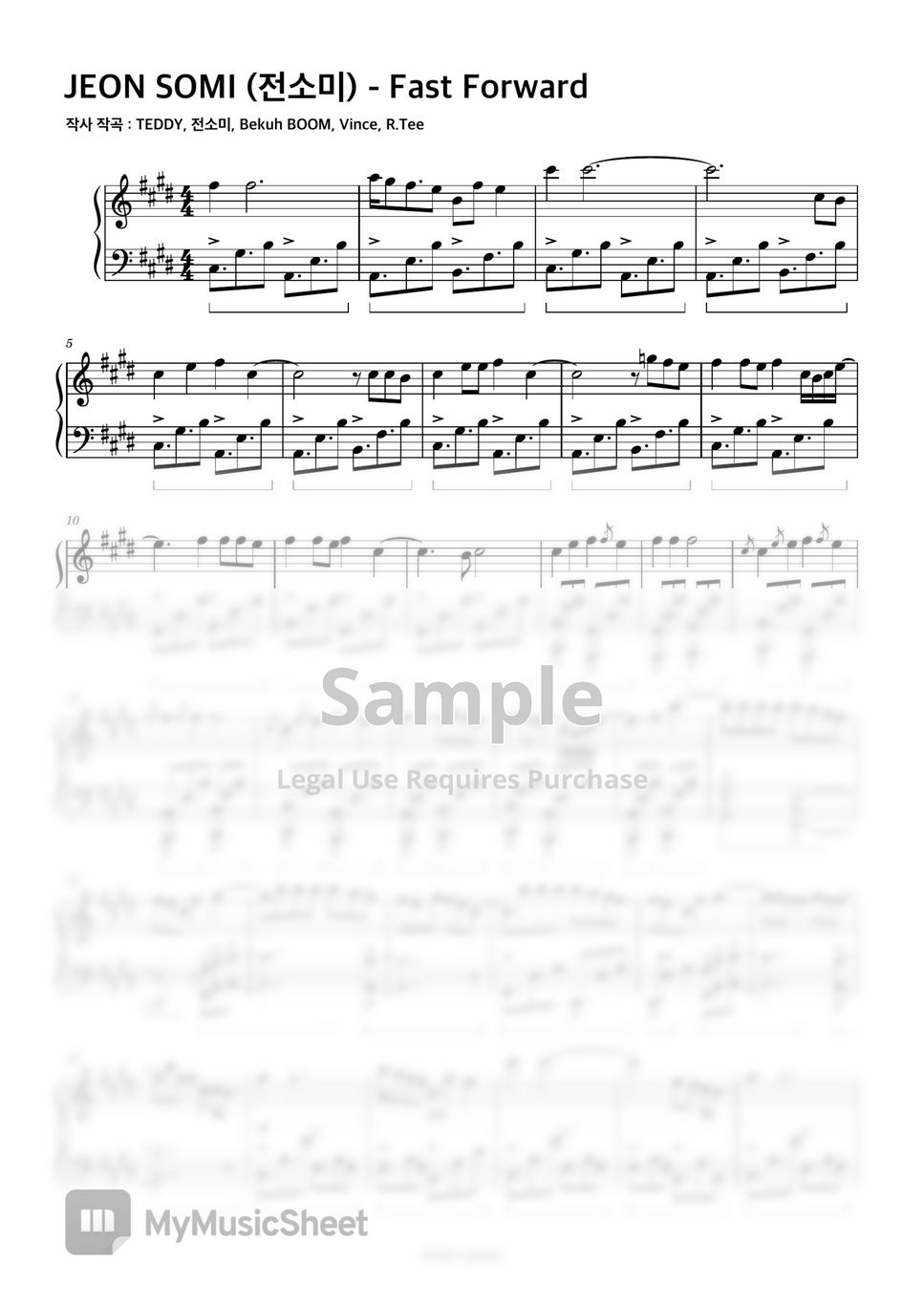 JEON SOMI (전소미) - Fast Forward Sheets by bvibvi piano