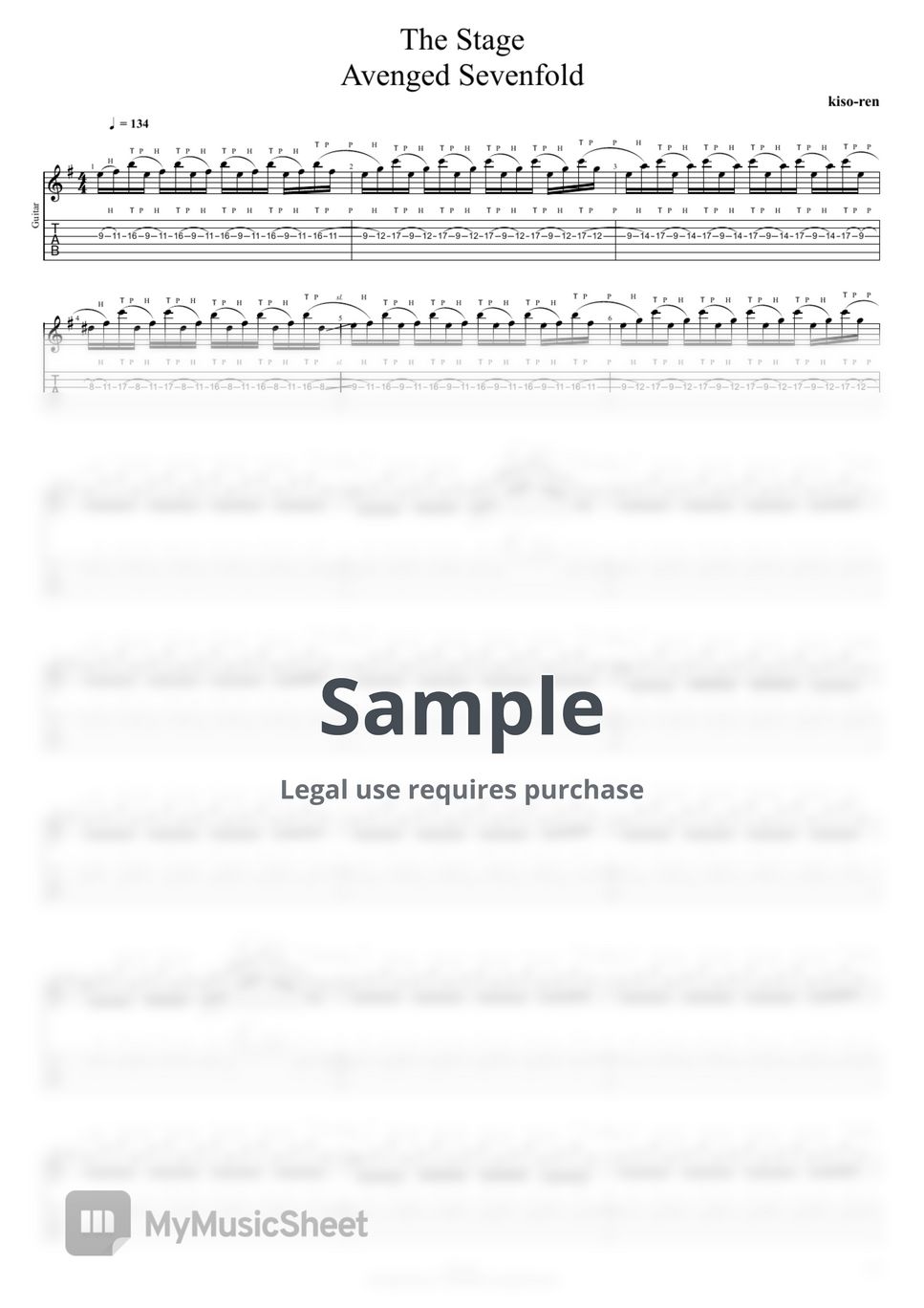 Avenged Sevenfold - The Stage TAB / Avenged Sevenfold Guitar Intro ギター ...