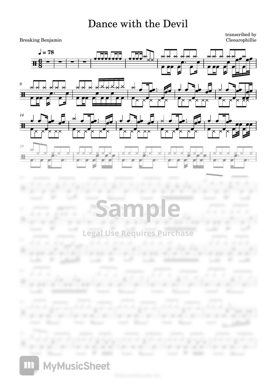 Breaking Benjamin - Dance with the Devil 악보 by Cleourophillie