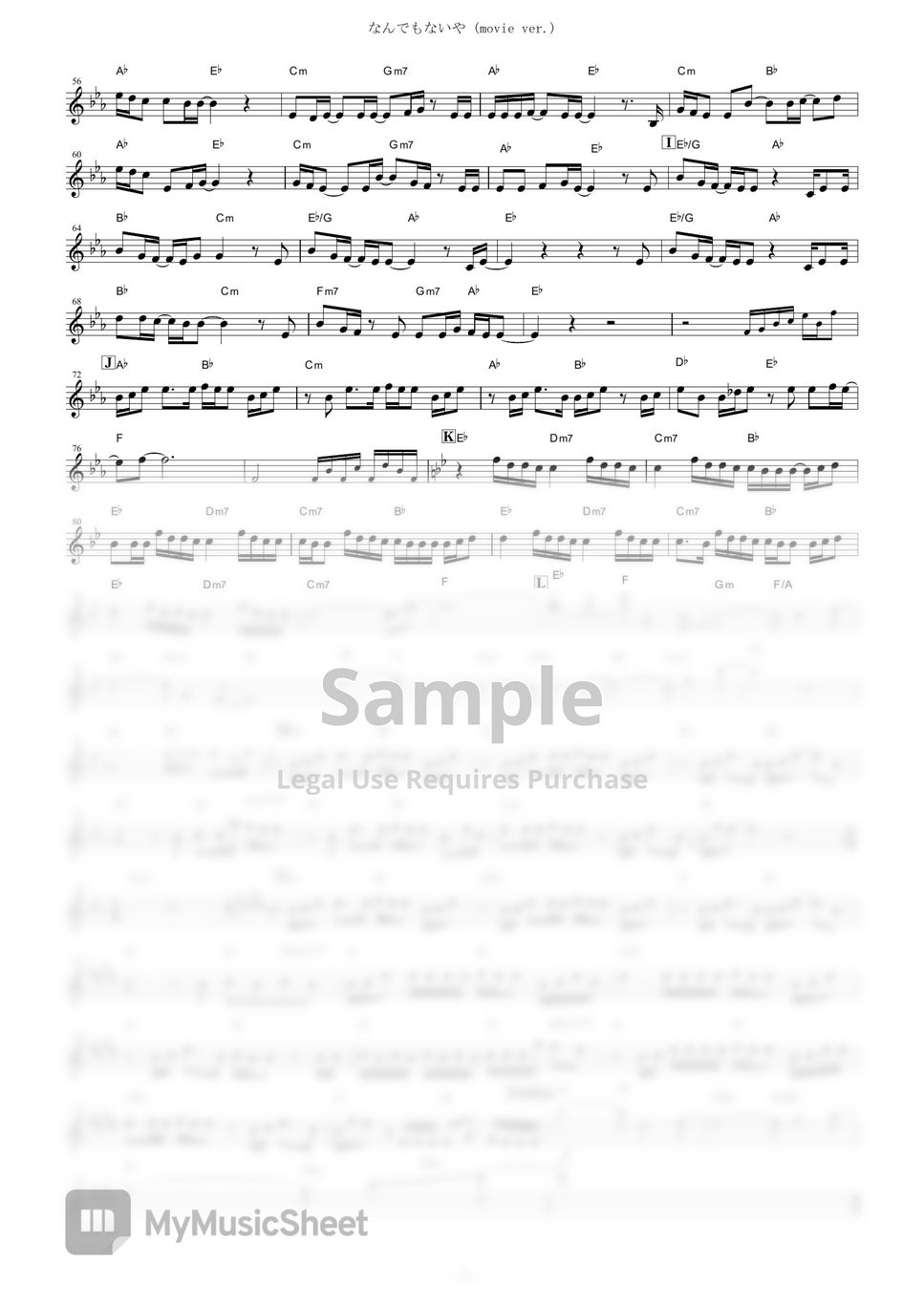 Radwimps Nandemonaiya Movie Ver Your Name In Eb Sheets By