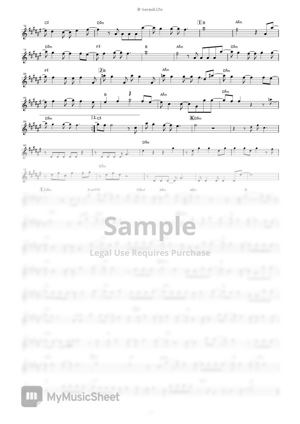 UVERworld - D-tecnoLife (Bleach / in Bb) Sheets by muta-sax