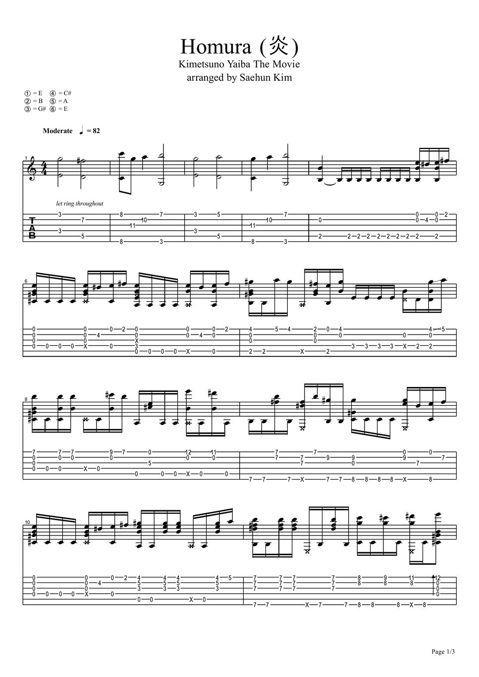 LiSA - Homura (炎) Sheets by 김세훈 (Saehun Kim)