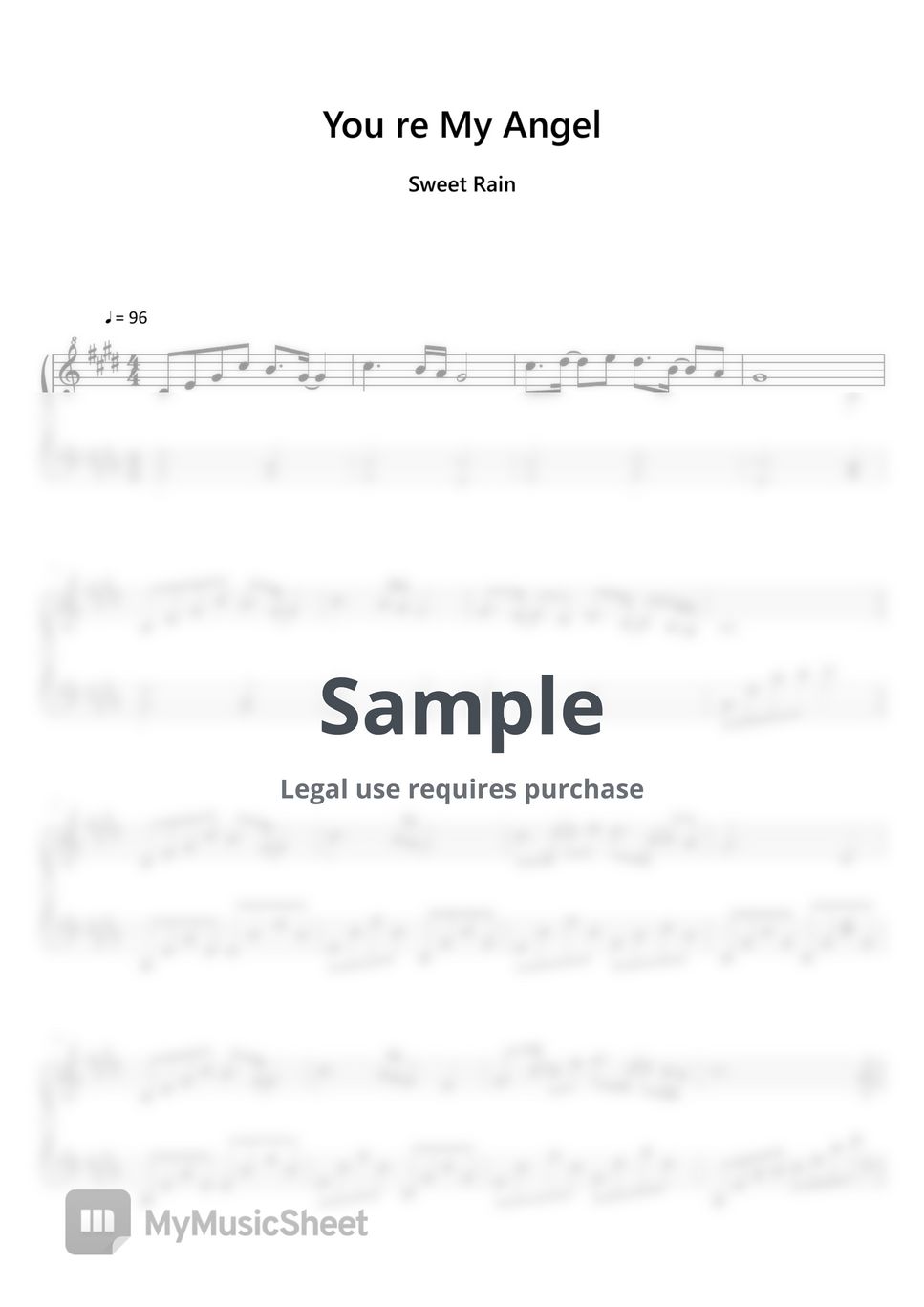 Sweet Rain - You re My Angel (Sheet Music, MIDI,) Sheet Music by sayu