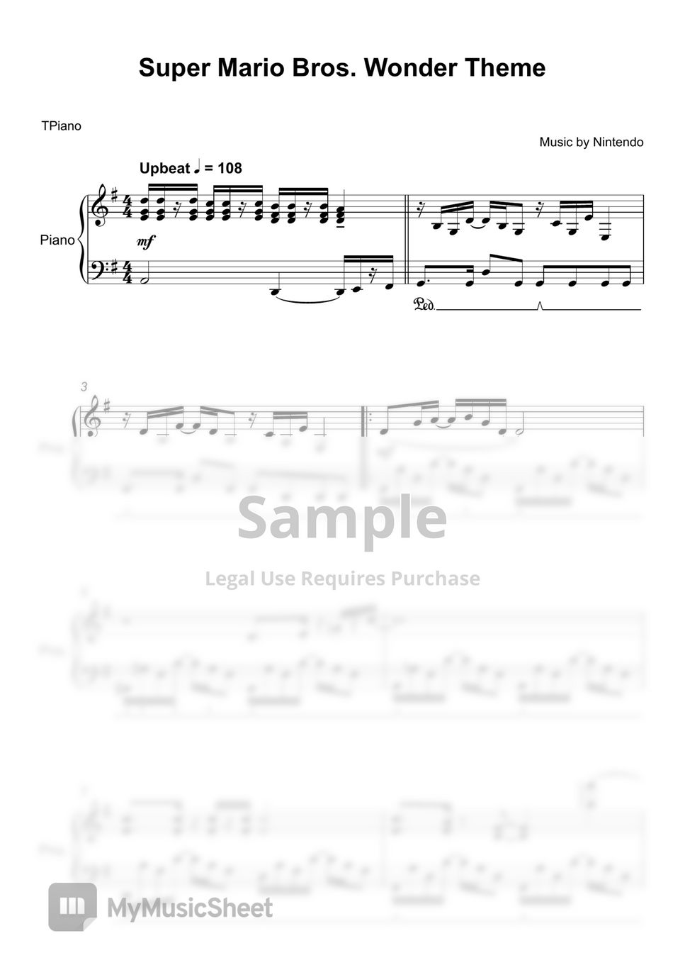 Nintendo - Super Mario Bros. Wonder Theme Sheets by TPiano