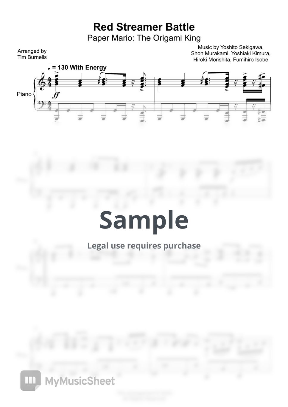 Paper Mario: The Origami King - Red Streamer Battle Sheets by Tim Burnelis