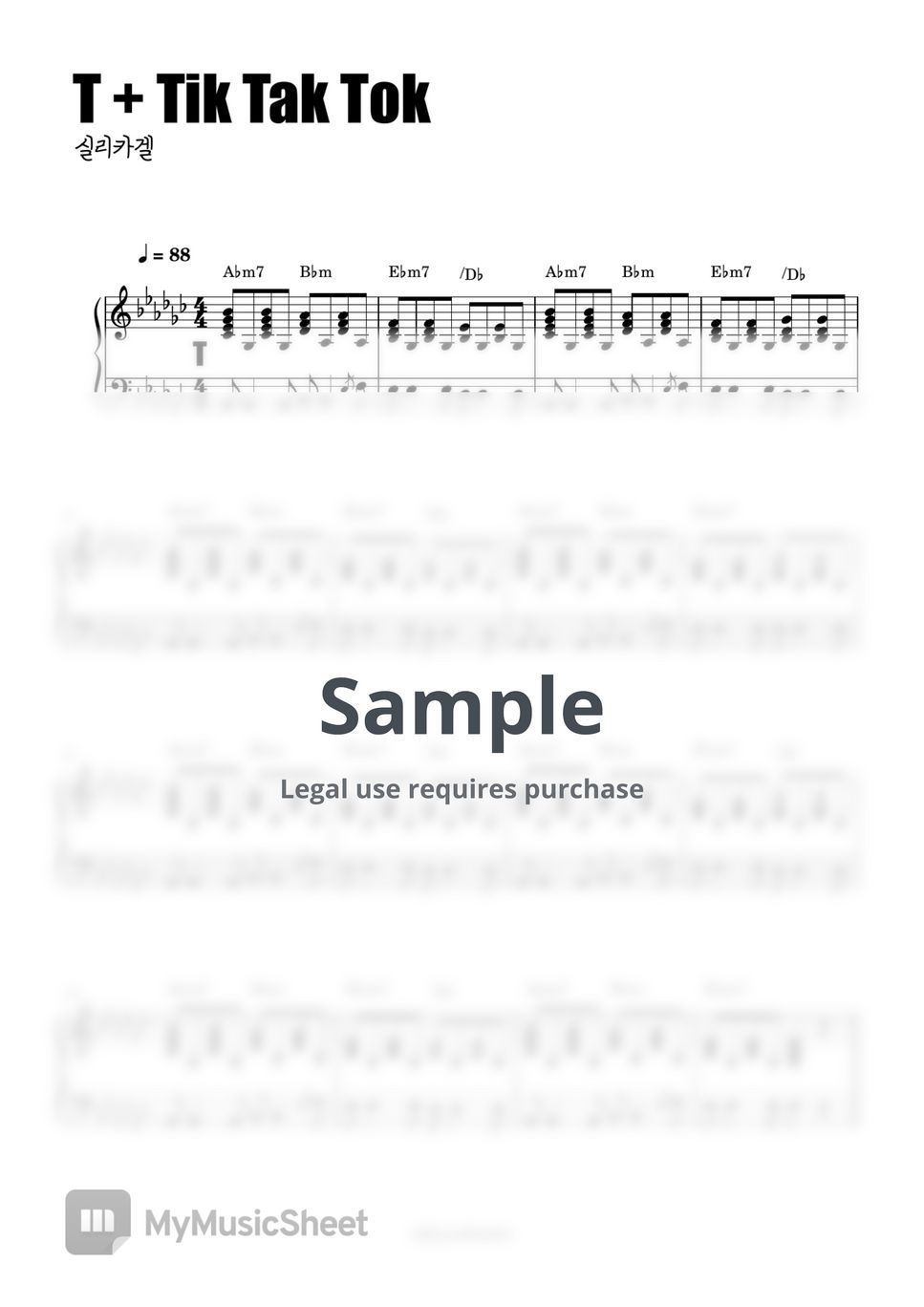 silica gel - tik tak tok Sheet Music by hellopiano