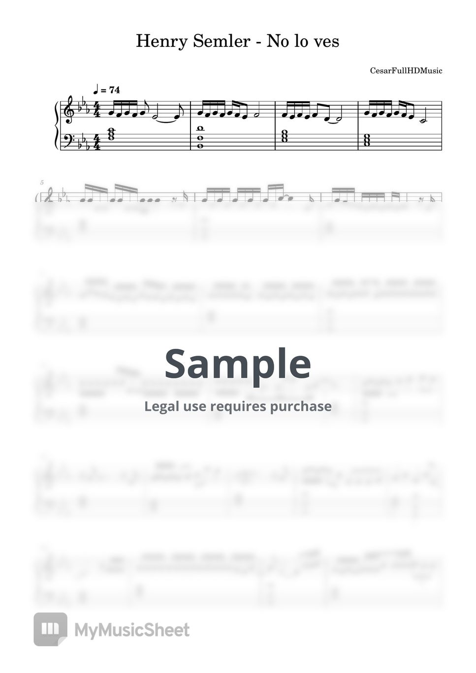 Henry Semler - No lo ves Sheets