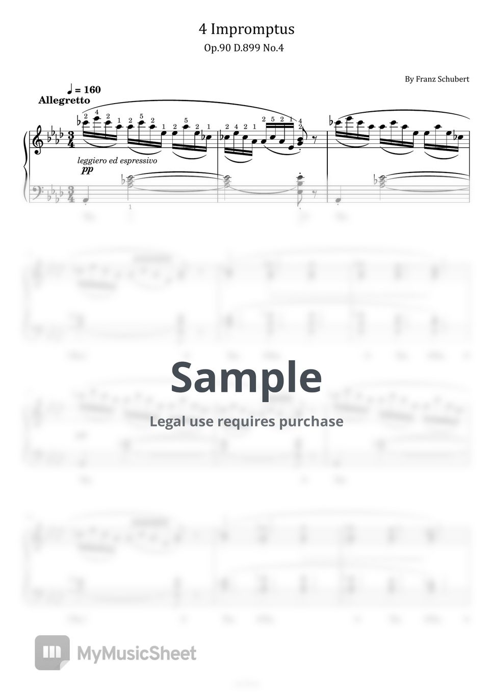 Franz Schubert - 4 Impromptus in A♭ Major - Op.90 D.899 No.4 (Original ...