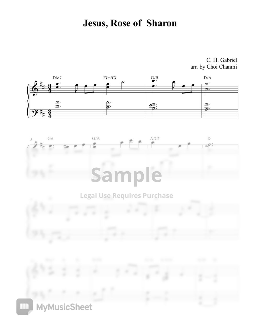 C.H Gabriel - 샤론의 꽃 예수 Jesus, Rose of Sharon Sheets by Choi Chanmi