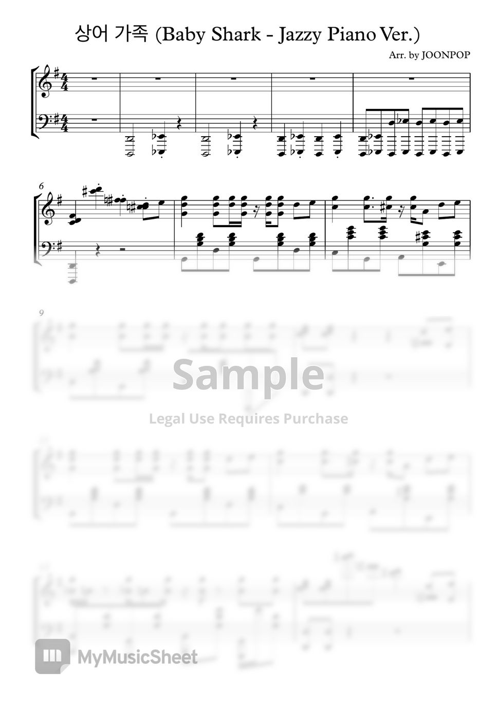 JOONPOP - Baby Shark Sheet Music by JOONPOP