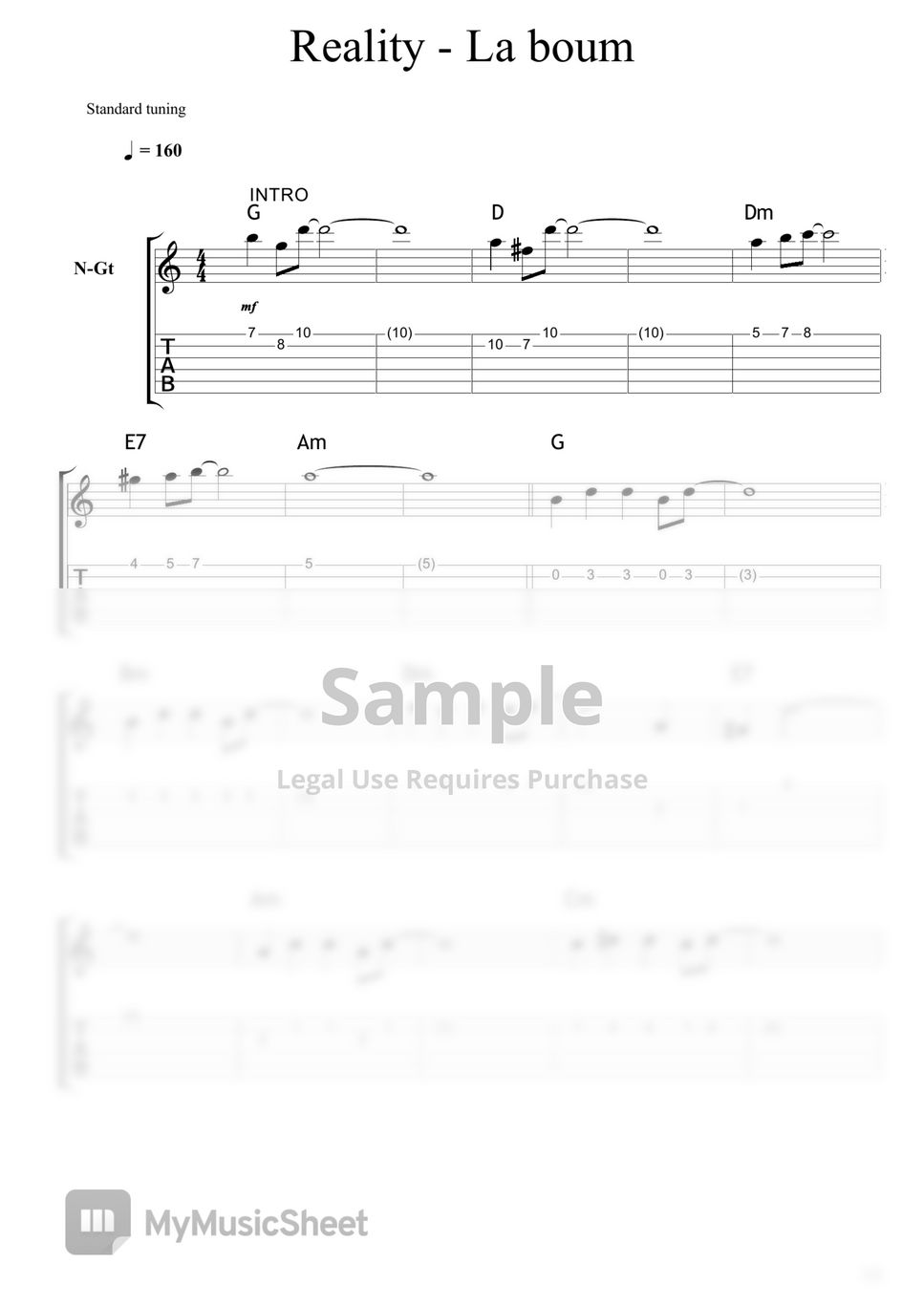 Richard Sanderson - Reality Tab + pontuação de linha única by Mélodie ...