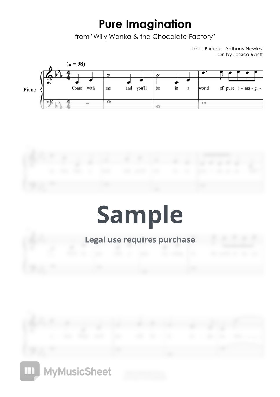 Gene Wilder - Pure Imagination Sheet Music by Balladial Piano