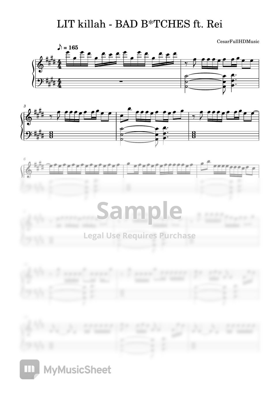 LIT killah ft. Rei - BAD B*TCHES Sheet Music