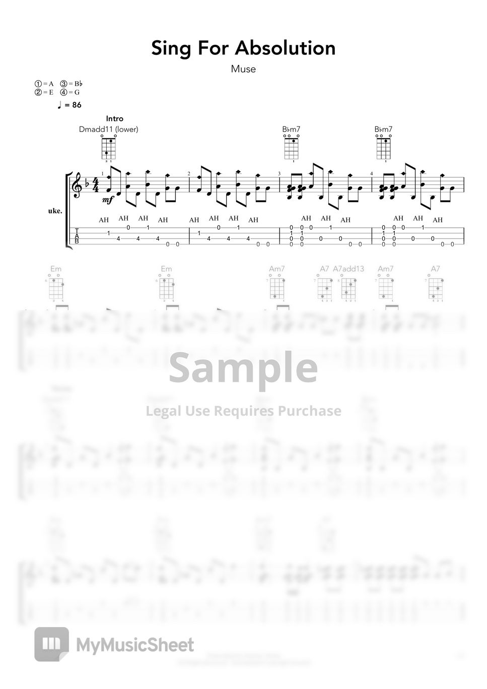 Muse - Sing for absolution TAB+1 Staff by 4stringboy