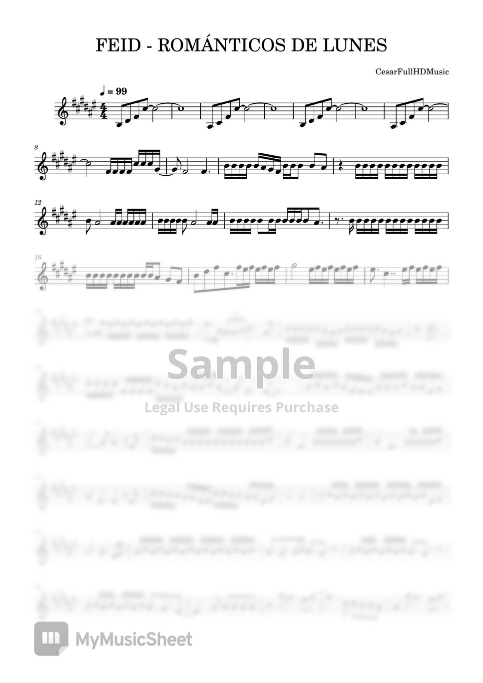 FEID - ROMÁNTICOS DE LUNES Partitura