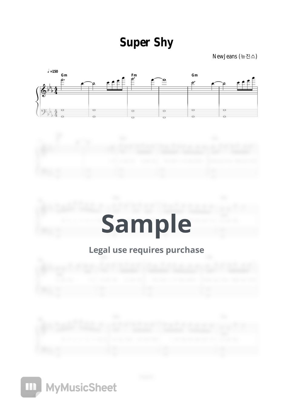 NewJeans (뉴진스) - Super Shy (Easy ver.) Sheet Music by Dopiano