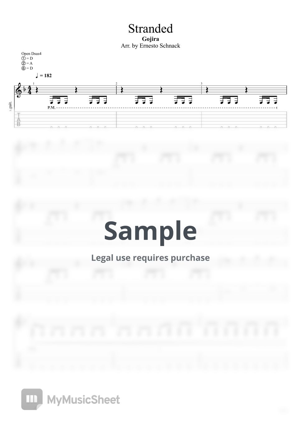 Gojira - Stranded Tab + 단선 악보 by eschnack