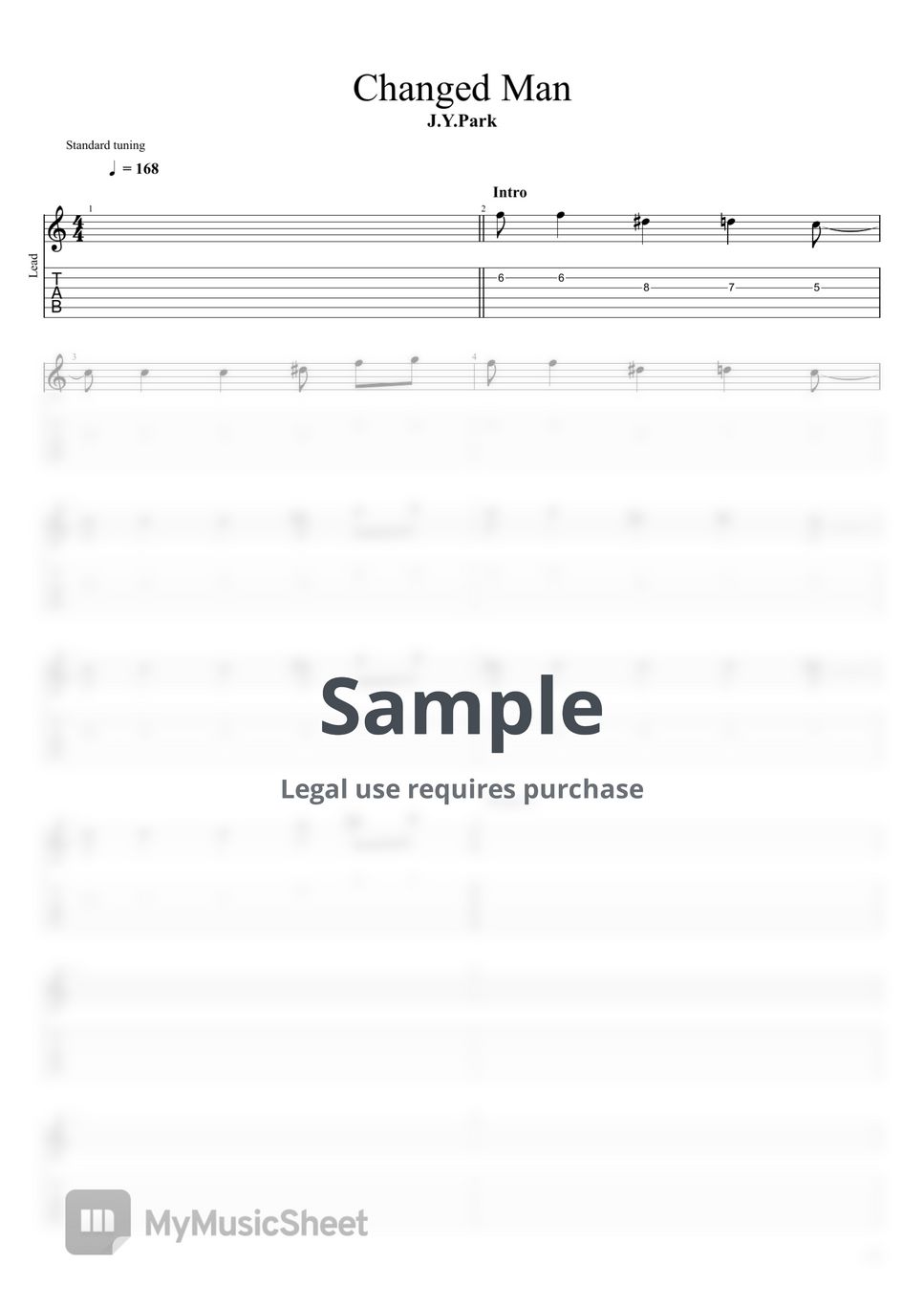 J.Y.Park - Changed Man Tab + 1staff by Rob Ethereal