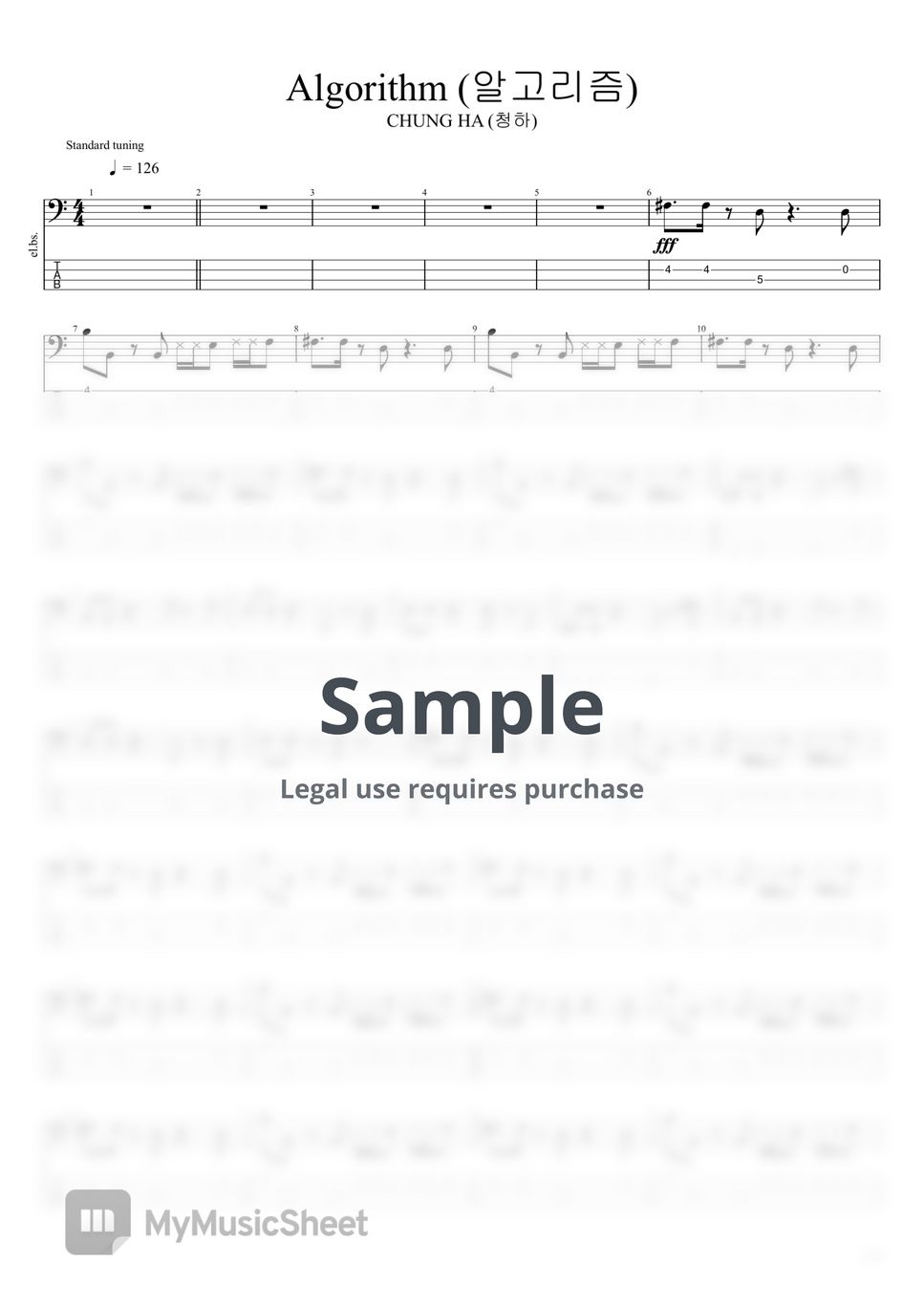 CHUNG HA (청하) - Algorithm (알고리즘) Tab + 1staff by Bassblur
