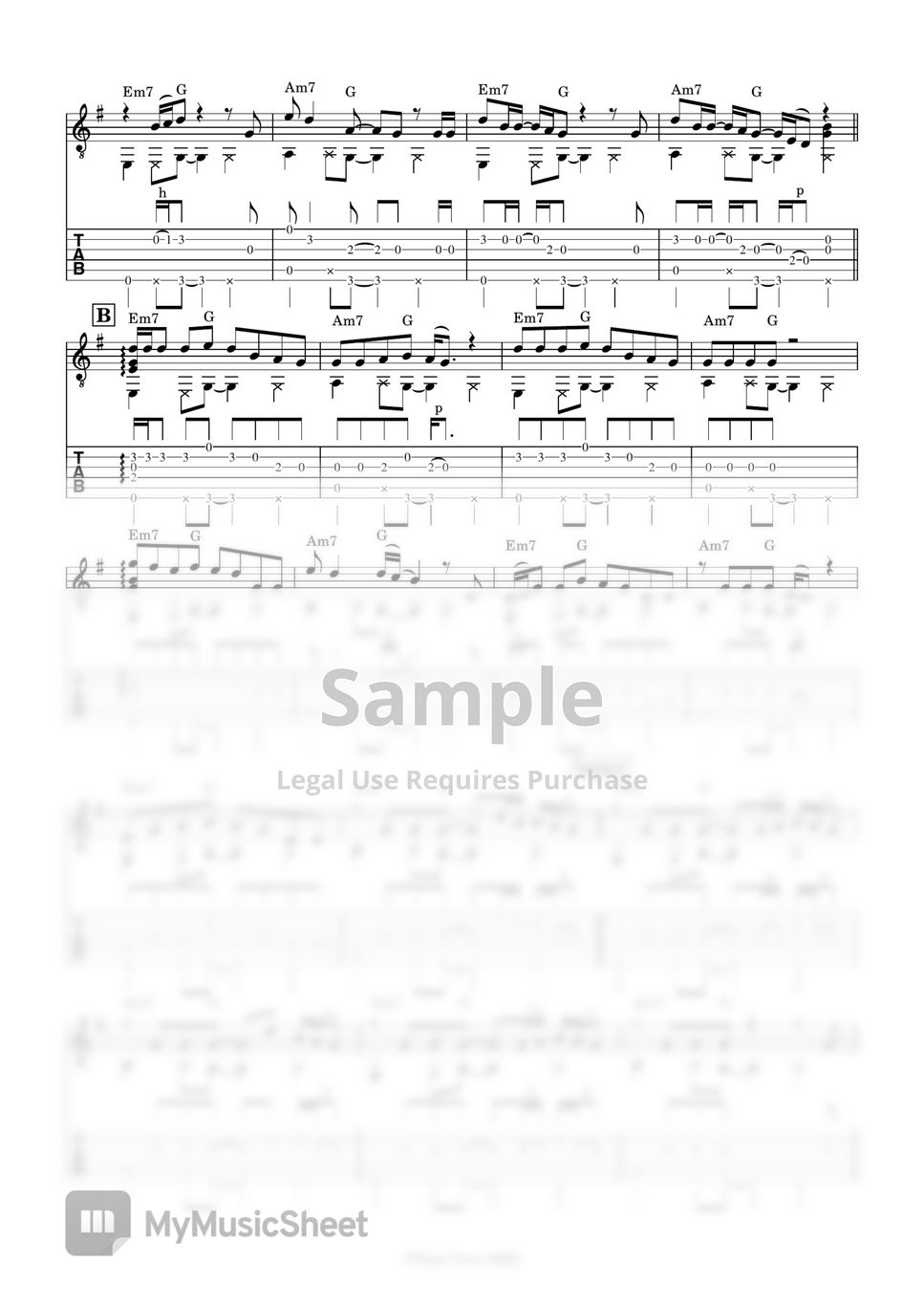 Sam Smith - Love Me More (Fingerstyle) Tab + pontuação de linha única ...