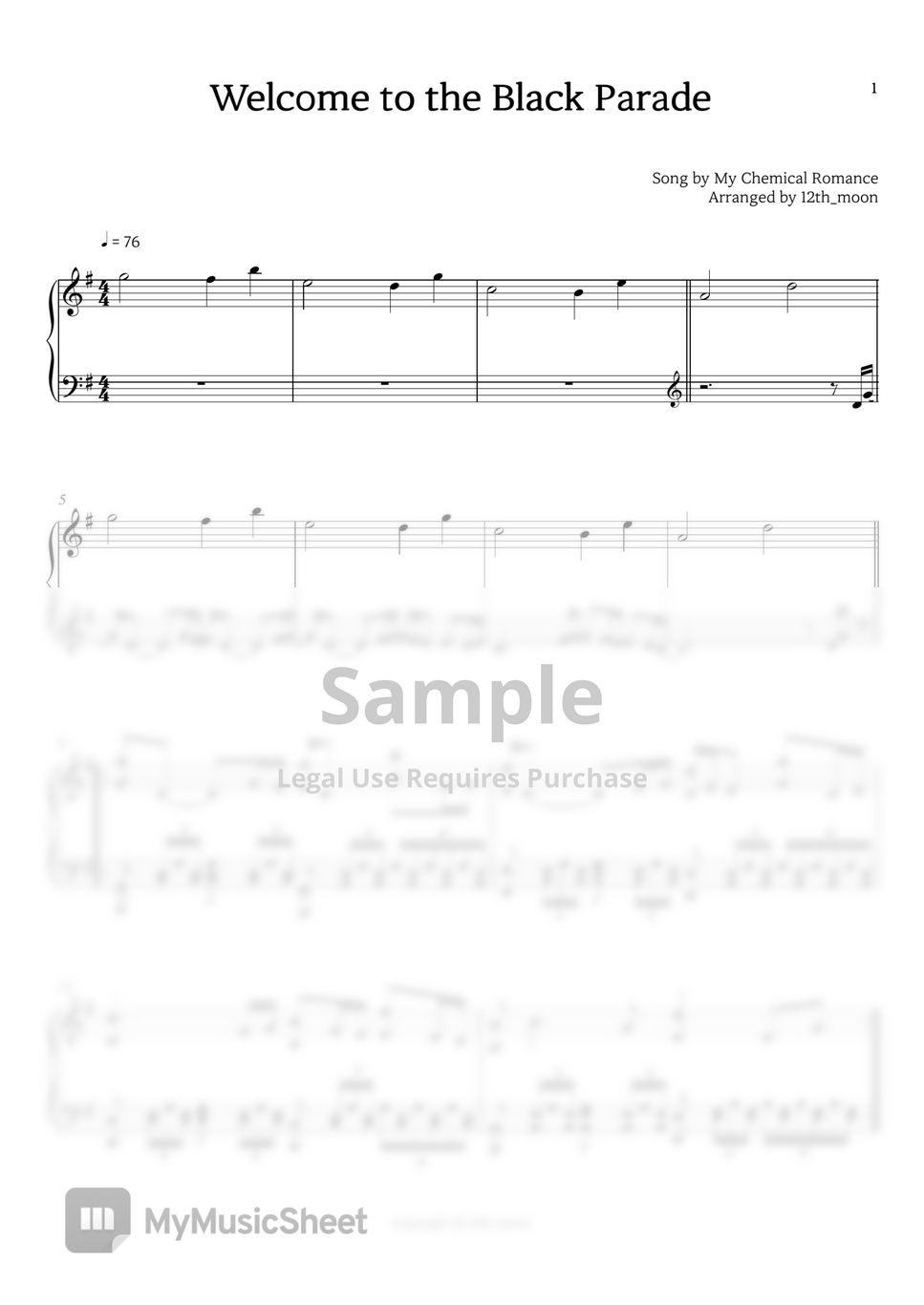 My Chemical Romance - Welcome to the Black Parade Sheets by 12th_moon