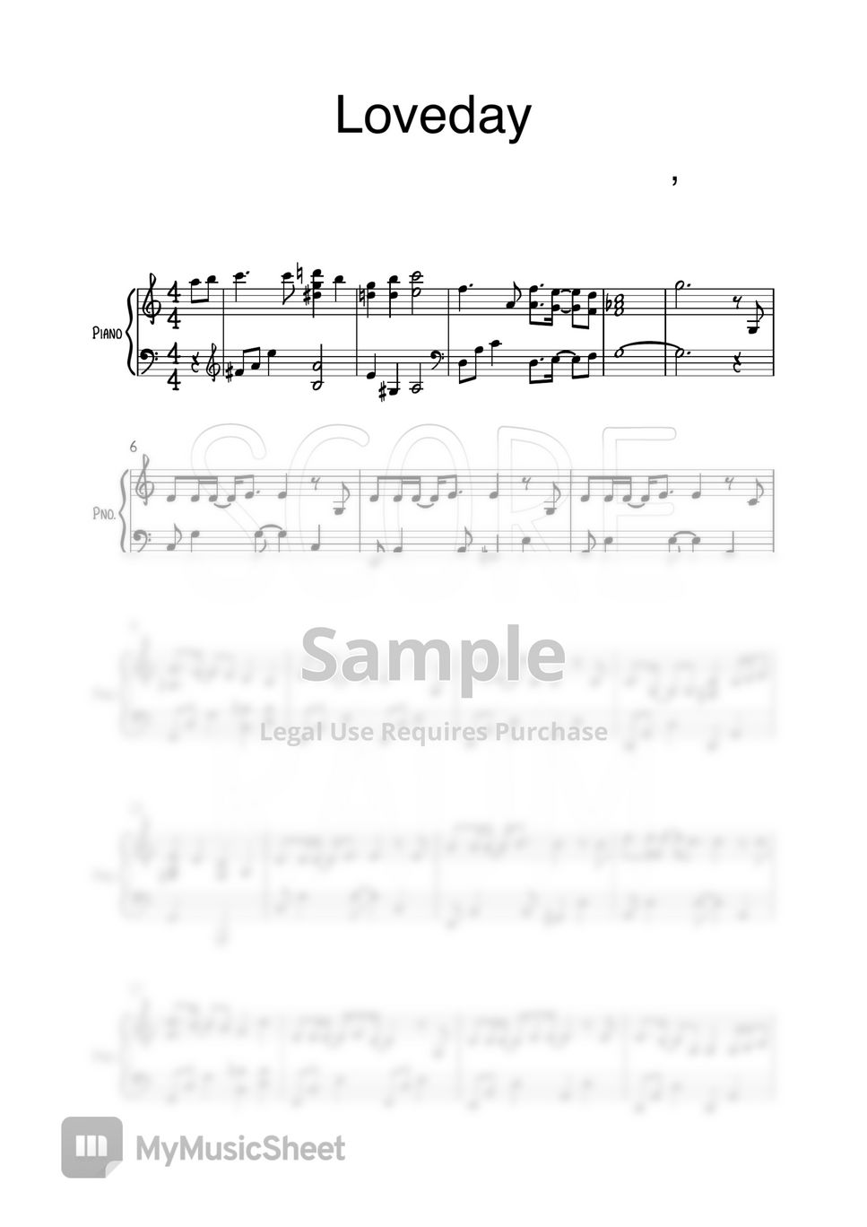 양요섭, 정은지 - Loveday Sheets