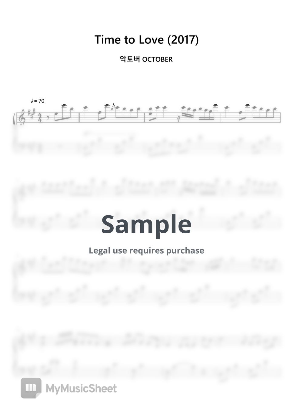 악토버 OCTOBER - Time to Love 2017 (Sheet Music, MIDI,) Лист by sayu