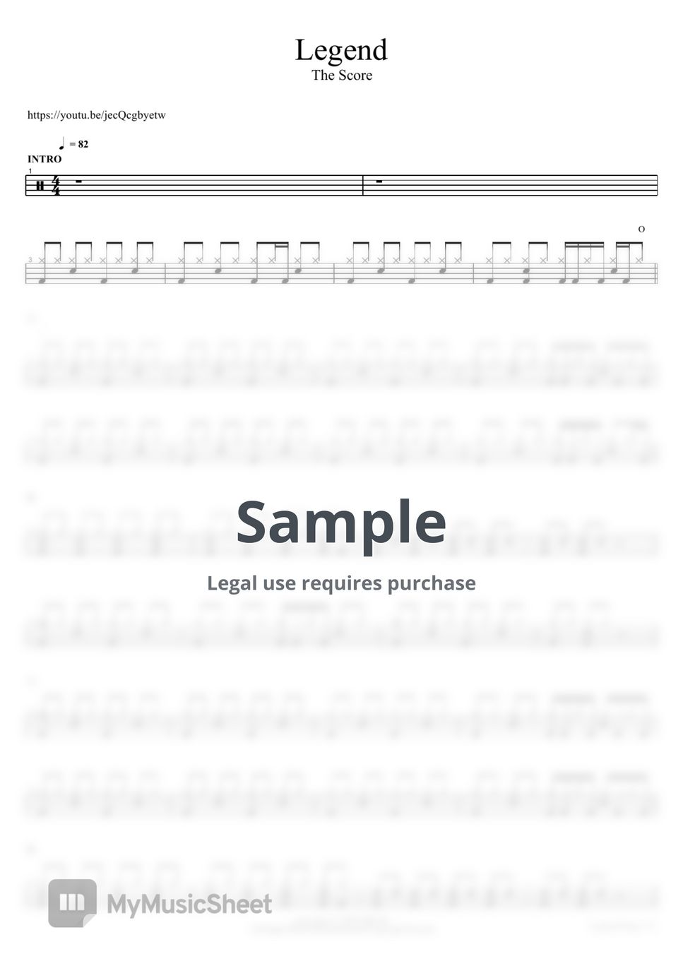 The Score - Legend Sheet Music by copydrum