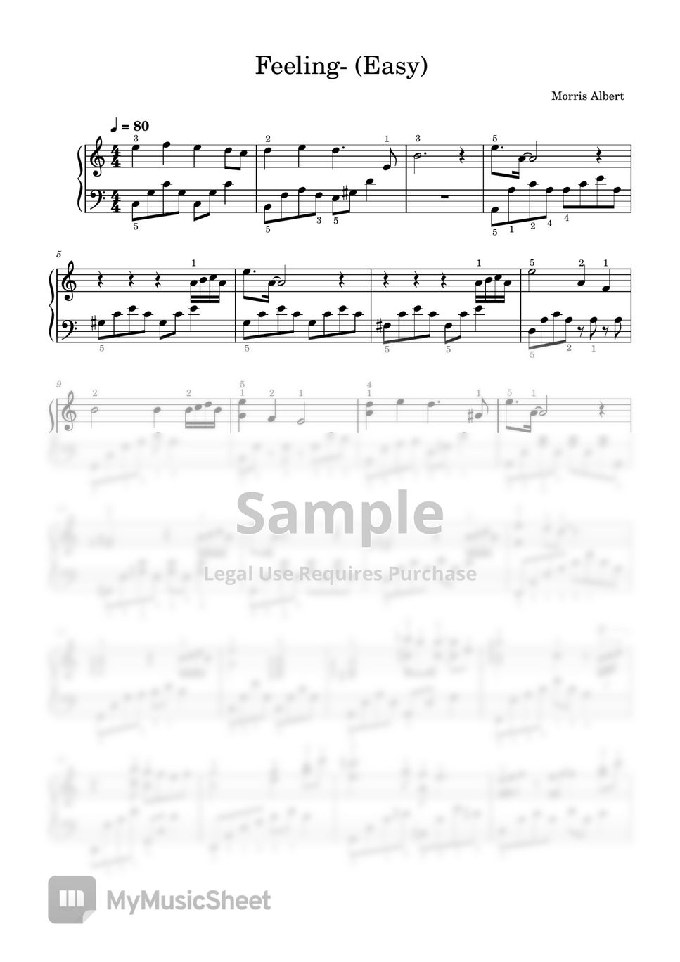 Morris Albert - Feeling ( Easy Level ) Sheets by SangHeart Play