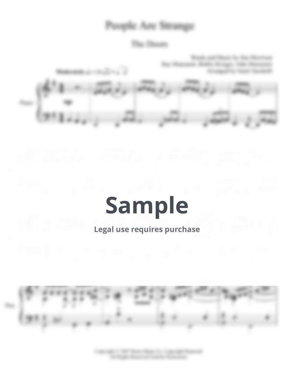 The Doors - People Are Strange Sheets by Genti Guxholli