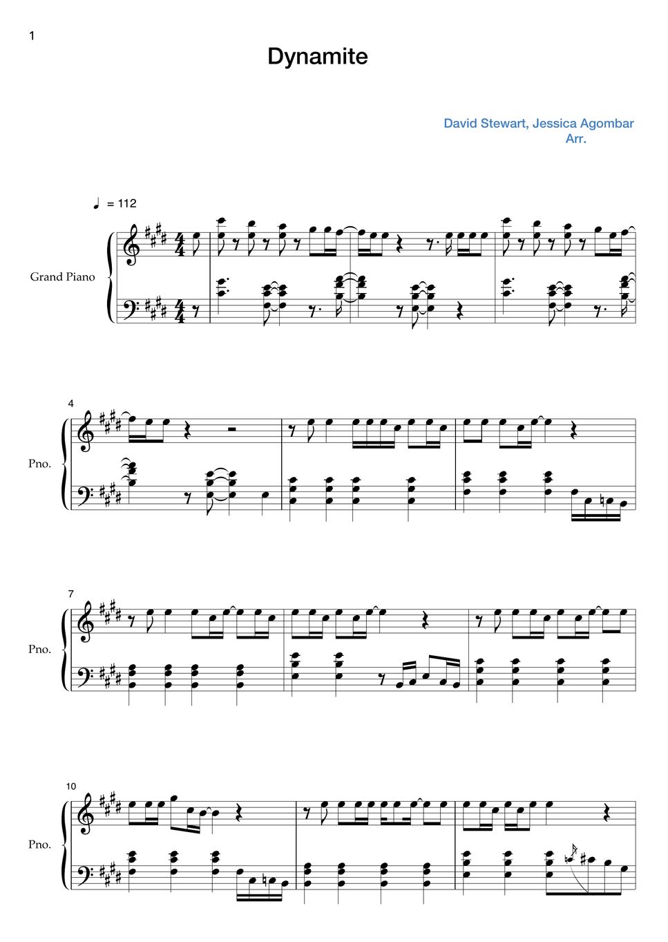 BTS - Dynamite Sheet by Lullu Nyannya