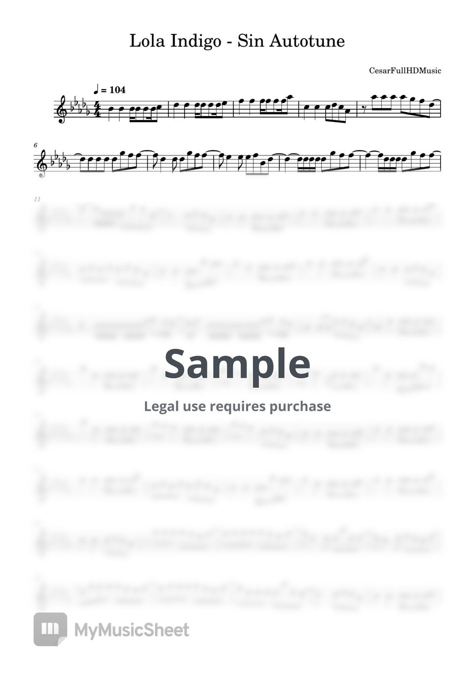 Lola Indigo - Sin Autotune Sheets