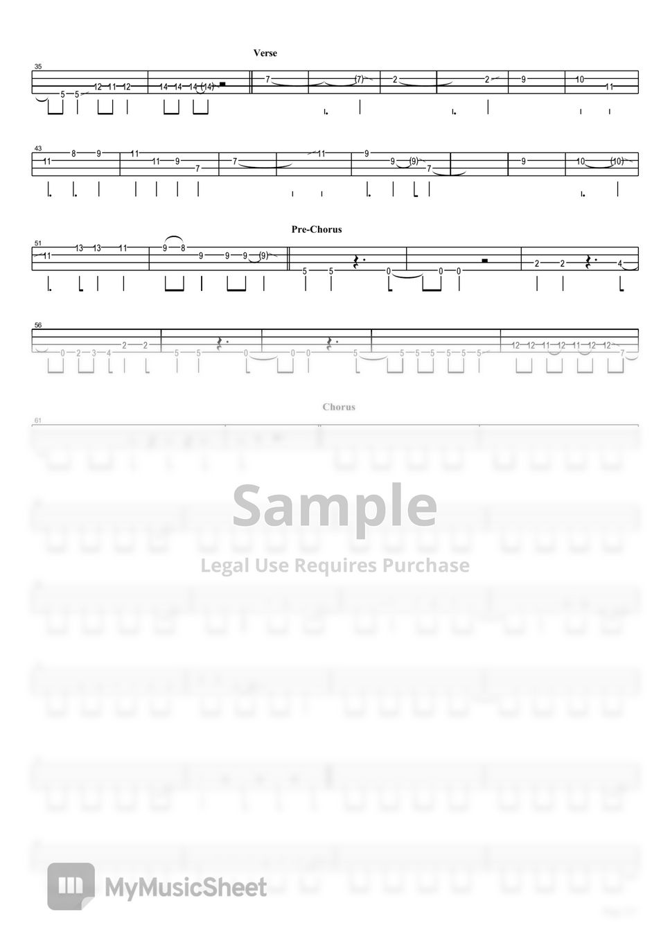 Mr.FanTastiC - Shooting Star (Bass TAB) Sheet Music by Muya