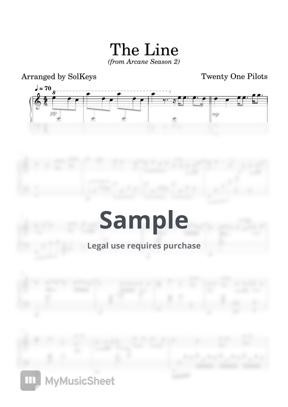 Twenty One Pilots - The Line Sheet Music by SolKeys