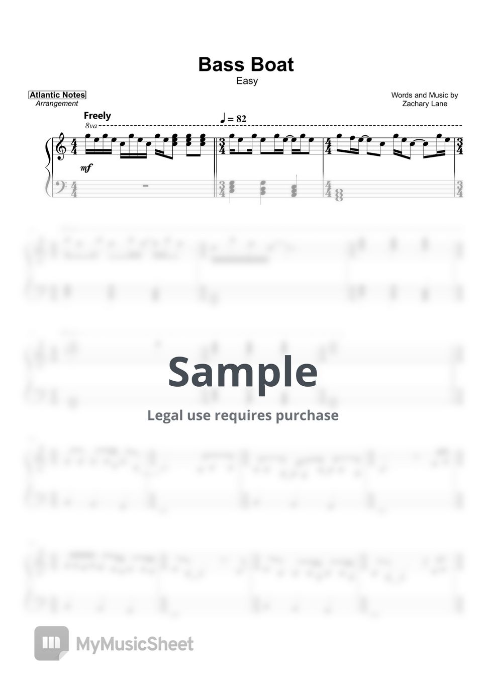 Zach Bryan - Bass Boat Sheet Music by Atlantic Notes