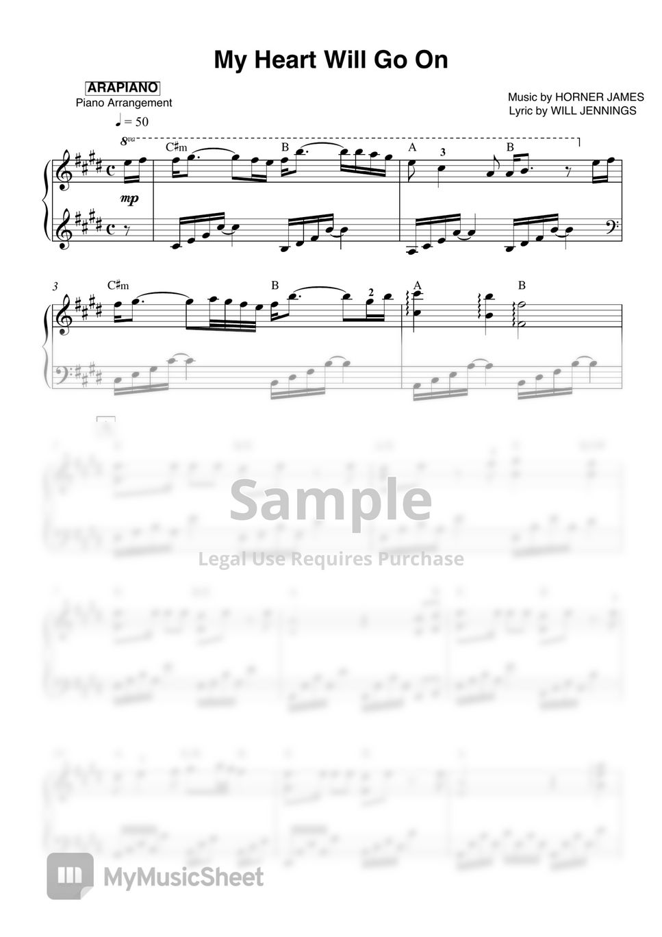 Titanic - My Heart Will Go On Partitura by ARAPIANO