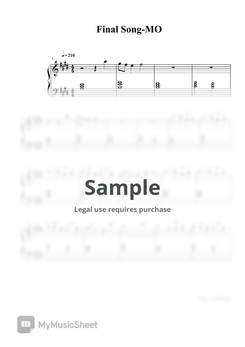 MO - Final Song (MO) 악보 by Yilun