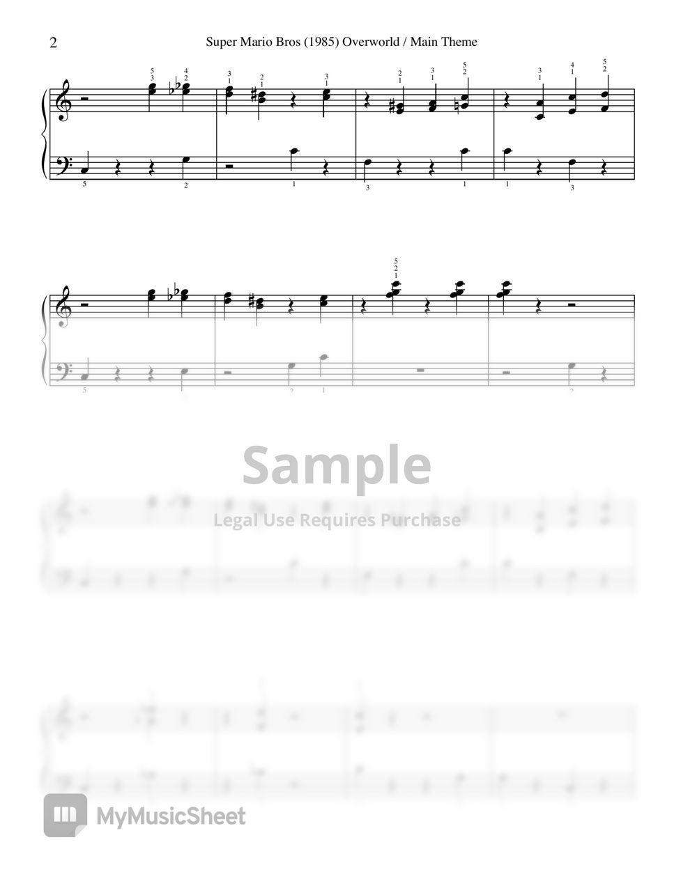 Overworld / Main Theme - Super Mario OST Супер Марио 악보
