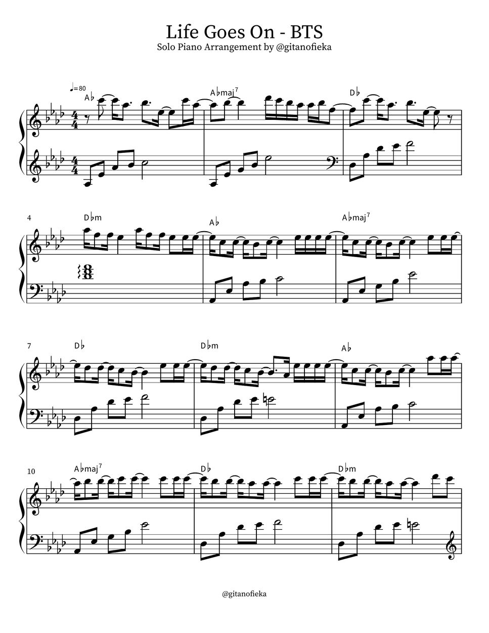 BTS - Life Goes On Sheets