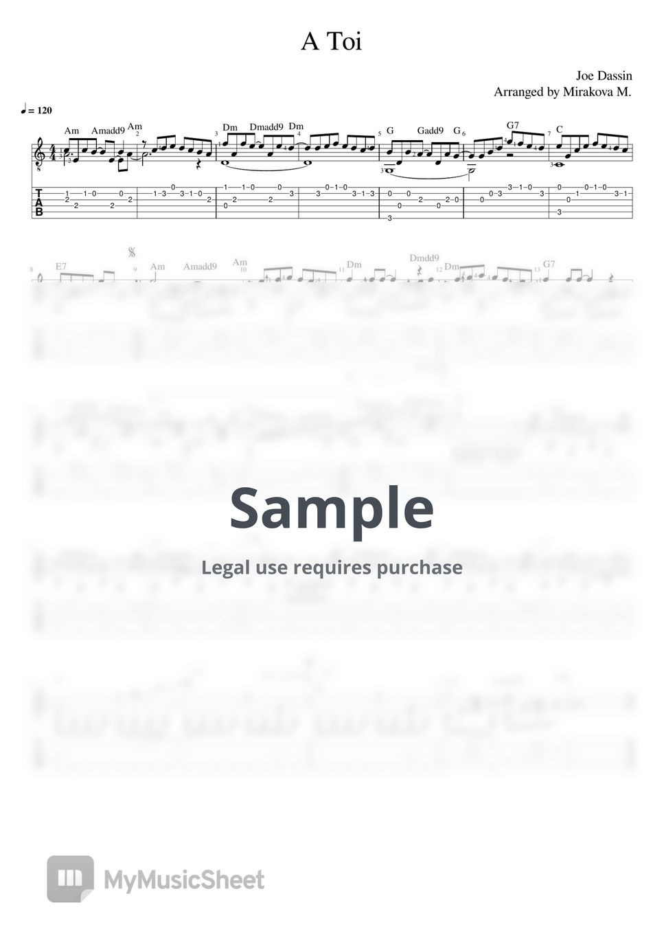 Joe Dassin - A Toi Tab + 1staff by Marina Mirakova