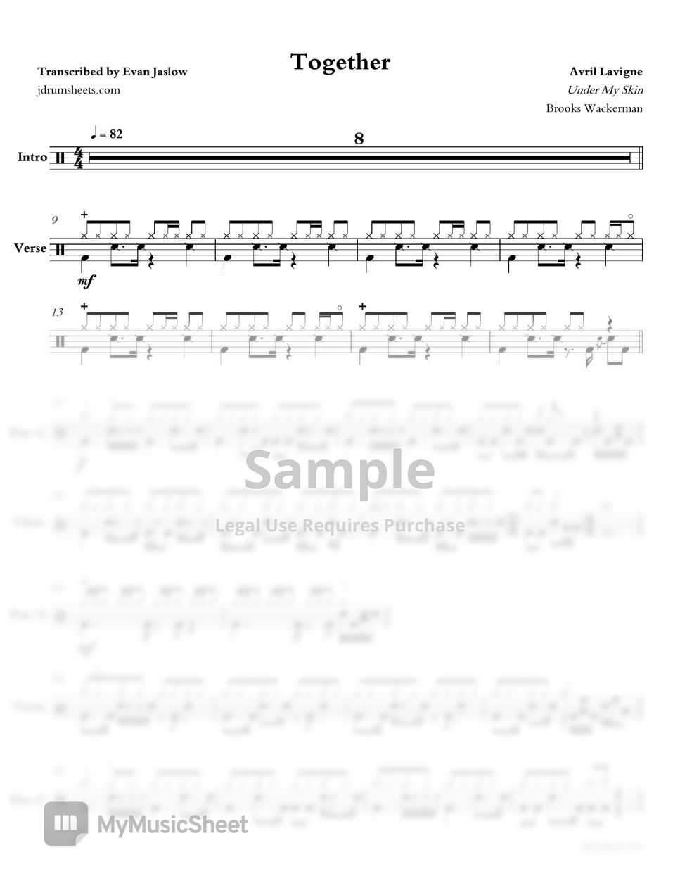 Avril Lavigne - Together Sheets by Evan Aria Serenity