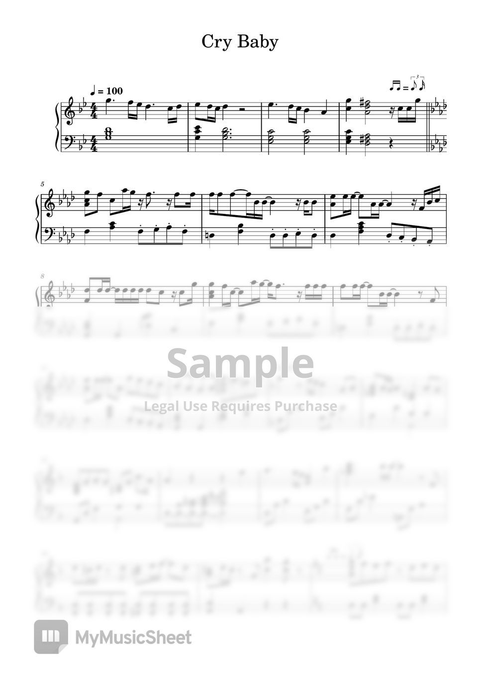 Official髭男dism - Cry baby Sheet Music by Rei