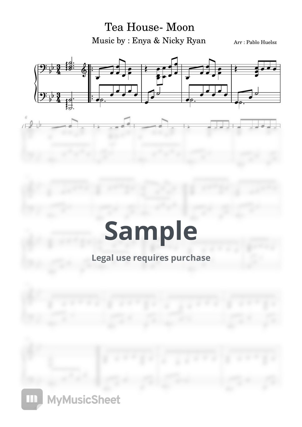 Enya - Tea-House Moon 악보 by Pablo Huelsz