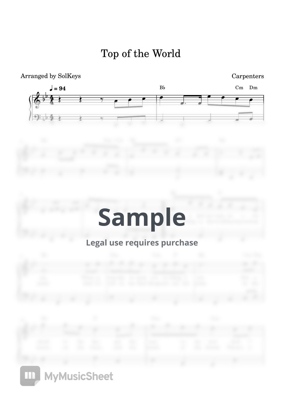 Carpenters - Top Of The World Hoja by Solkeys