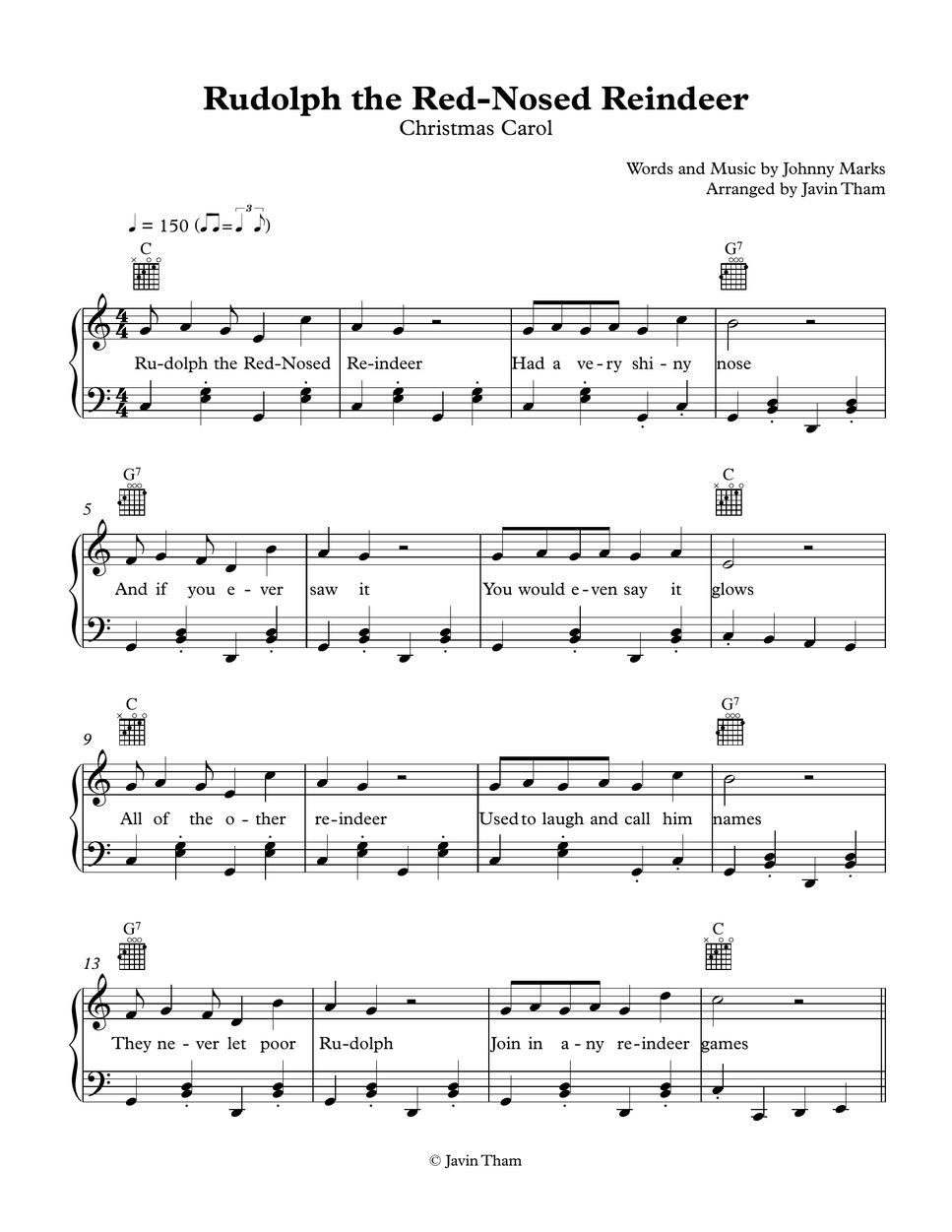 Rudolph the Red-Nosed Reindeer Sheets by Javin Tham