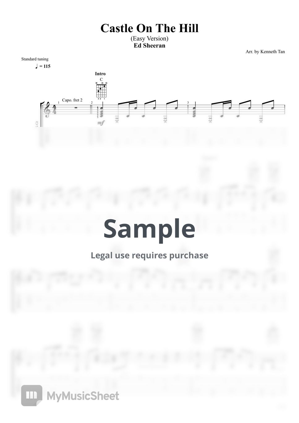 Ed Sheeran | Fingerstyle Guitar - Castle On The Hill (Easy Version ...